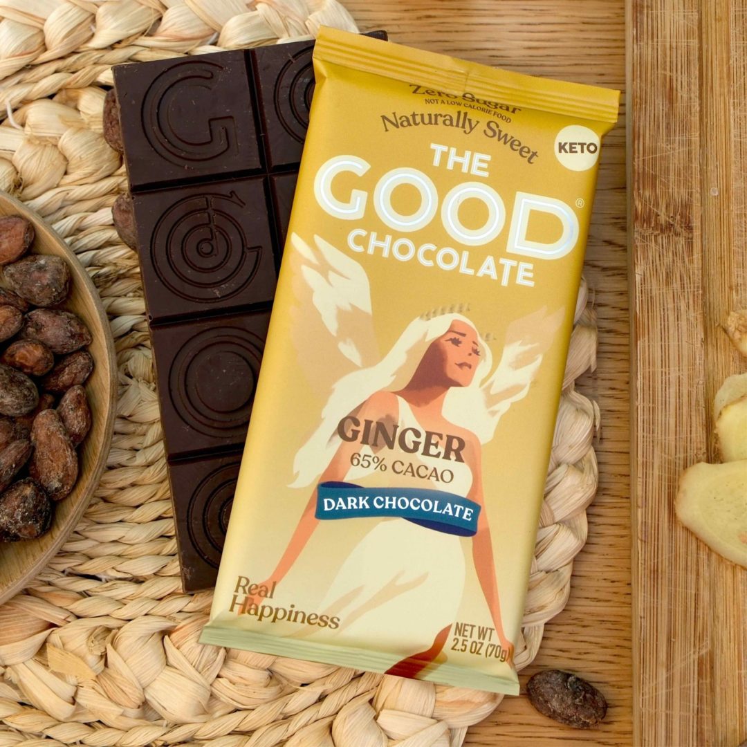 Dark Chocolate Ginger Bar (2.5 oz) - Keto Friendly & Vegan