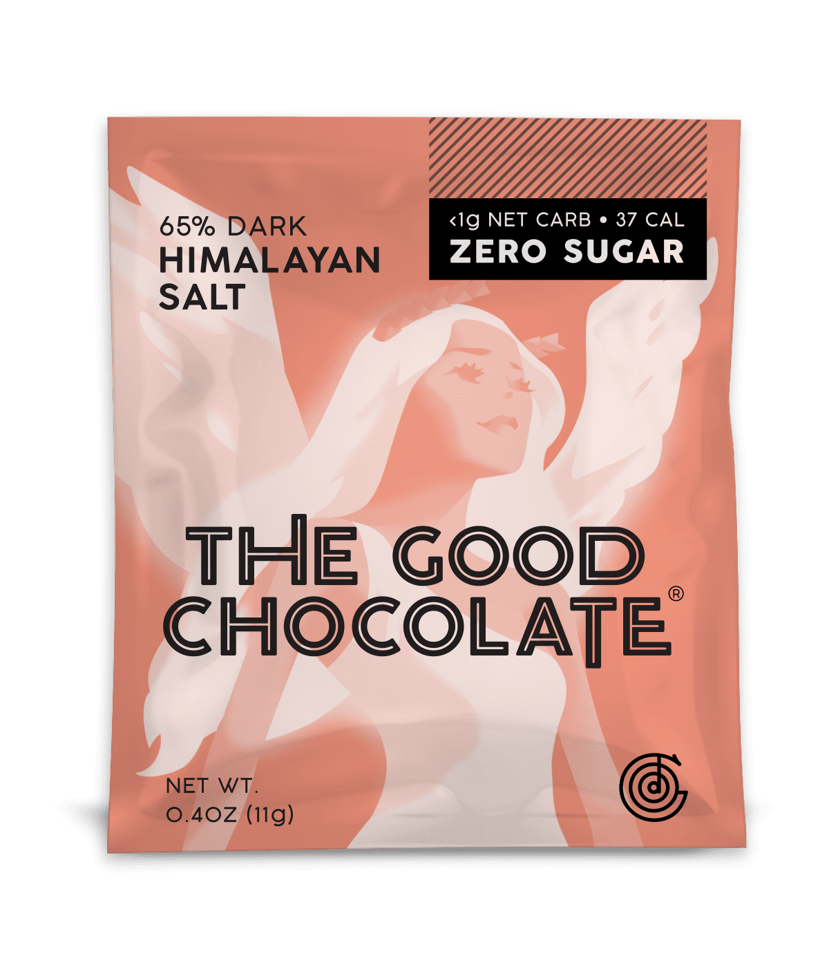 Himalayan Salted Dark Chocolate Square (0.4 oz) - Lower Cal Chocolate