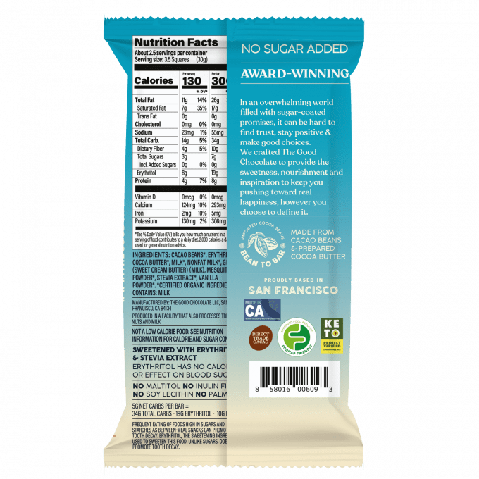 Milk Chocolate Bar (2.5 oz) - Individual Chocolate Milk Bar